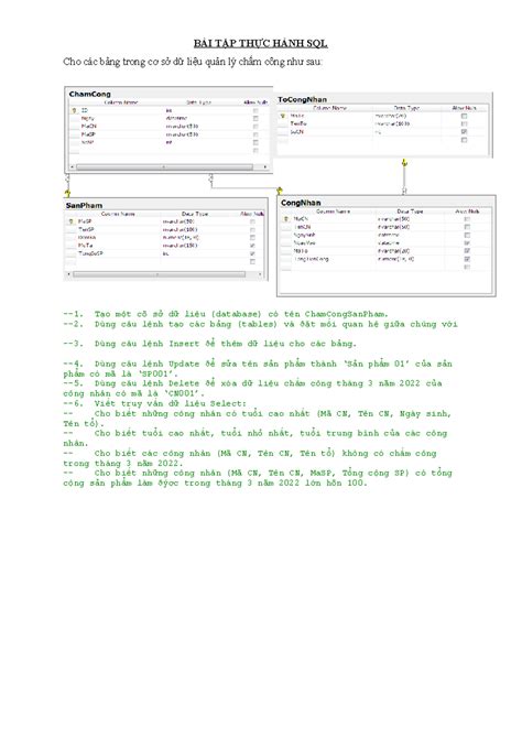 GiẢi BÀi TẬp ThỰc HÀnh Sql 03 N02 BÀi TẬp ThỰc HÀnh Sql Cho Các