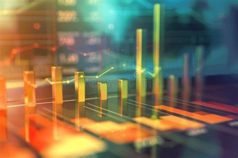 Abstract Financial Data Graph On Digital Interface Stock Photo Image