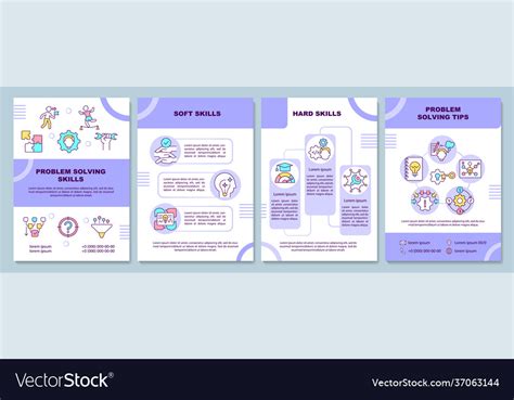 Problem Solving Tips Brochure Template Royalty Free Vector