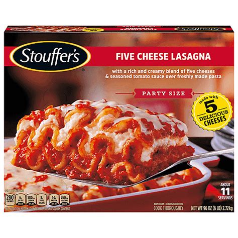 Stouffers Party Size Cheese Lovers Lasagna Frozen Meal Frozen Meals