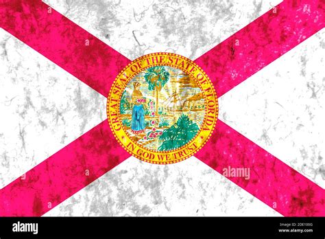 Artistic Rendering Of The Florida State Flag With Grunge Texture