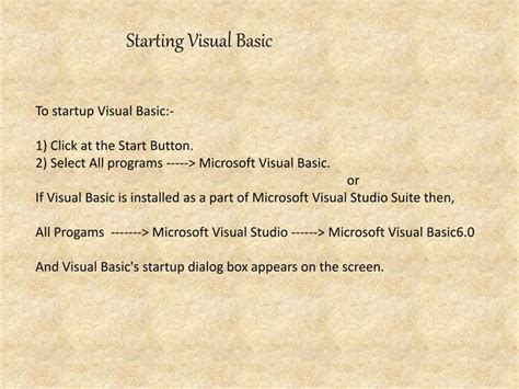 introduction to visual basic ppt pptx