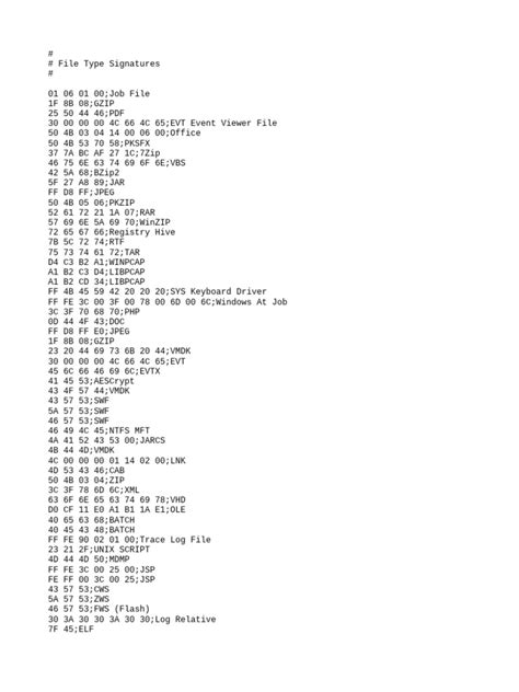 File Type Signatures Pdf