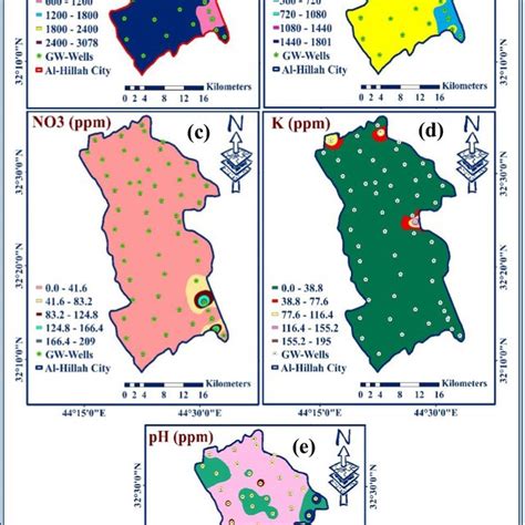 Interpolation Maps Using Idw Method In Gis Of A Ca B Mg C No3 D K