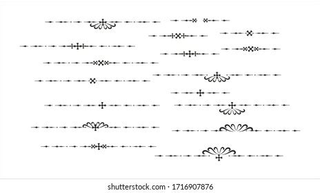 Decorative Delimiter Line Text Break Set Stock Vector Royalty Free