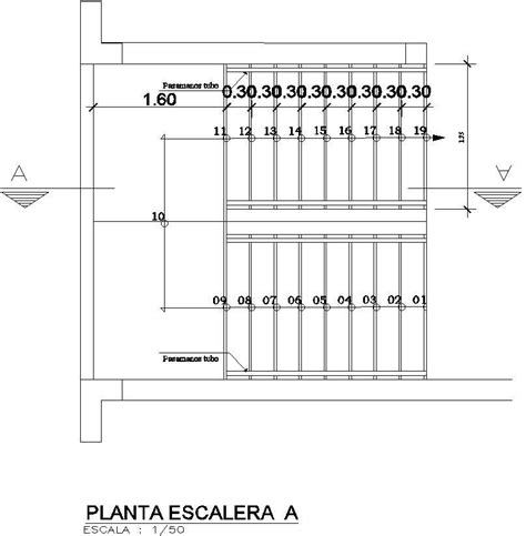 Top View Of Stair In Detail Autocad Drawing Dwg File Cad File
