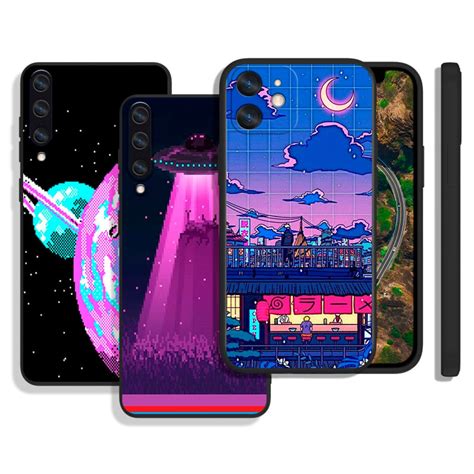 Anime Cyberpunk Aesthetics Pixel Art Cases For Iphone Se Pro Max Samsung S