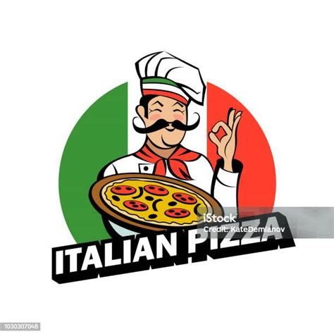 이탈리아 요리사 맛 있는 피자를 들고입니다 벡터의 상징 건강에 좋지 않은 음식에 대한 스톡 벡터 아트 및 기타 이미지 건강에 좋지 않은 음식 그릇 남성 Istock
