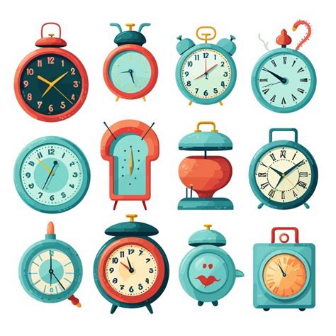 Premium Vector Set Of Various Clocks And Watches In Cute