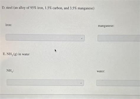 Solved Identify The Solute And Solvent In Each Of The Chegg Com