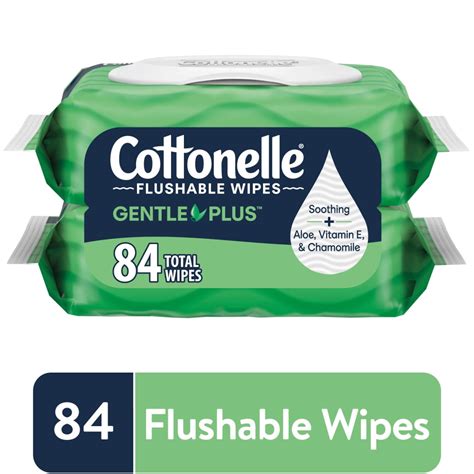 Cottonelle Gentleplus Flushable Wet Wipes With Aloe And Vitamin E 2 Pk