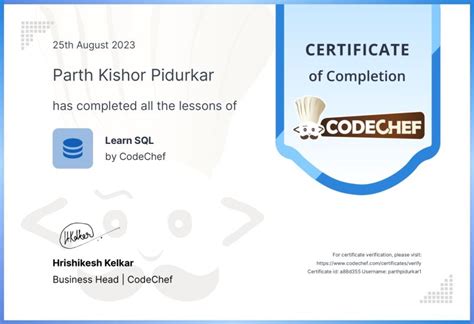 Parth Pidurkar On Linkedin Sql Dataskills Achievementunlocked