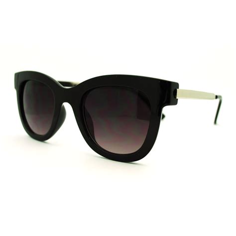 Gangnam Style Girly Horn Rim Sunglasses With Metal Temples