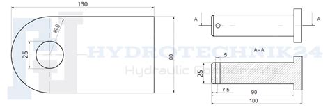 Hydraulikzylinder Doppeltwirkend CJ2F 50 28 250 Mit Gelenkaugen 25mm
