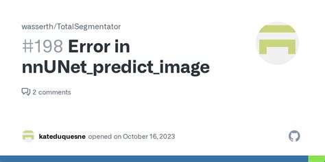 Error In Nnunetpredictimage · Issue 198 · Wasserthtotalsegmentator