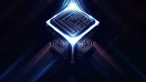 Lighted Cube Graphic Wallpaper Hd Wallpaper Wallpaper Flare