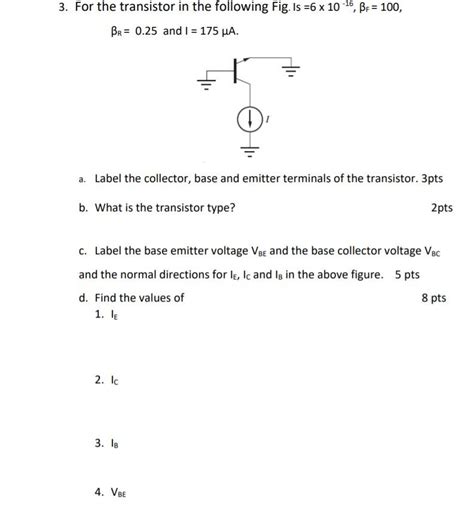 Solved 3 For The Transistor In The Following Fig Is 6 X Chegg Com