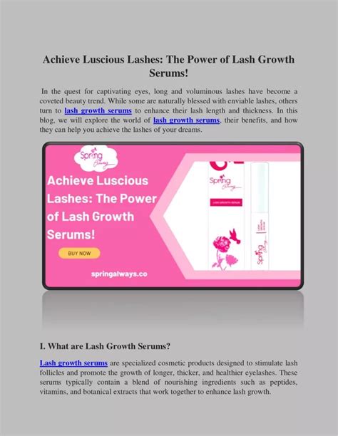 Ppt Achieve Luscious Lashes The Power Of Lash Growth Serums