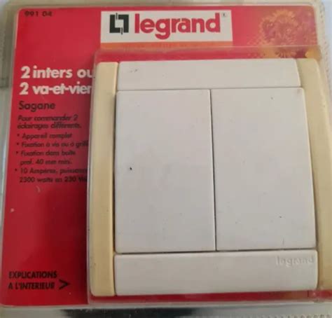 LEGRAND 92404 INTERRUPTEUR Va Et Vient Double Sagane Jaune 84020