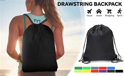 2pcs Drawstring Bags Pe Bags Drawstring Gym Bag Black Draw String Bags Drawstring