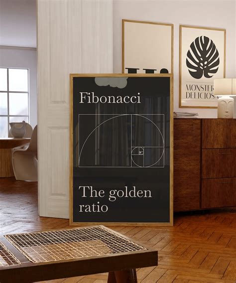 Vintage Golden Ratio Wall Art Fibonacci Poster Minimalistic Etsy