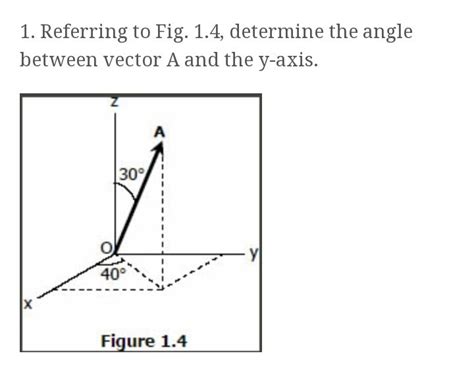 Solved 1 Referring To Fig 1 4 Determine The Angle Between