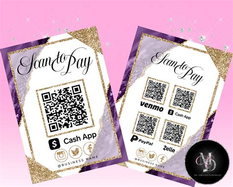 qr code diy qr code signs cashapp sign business marketing etsy