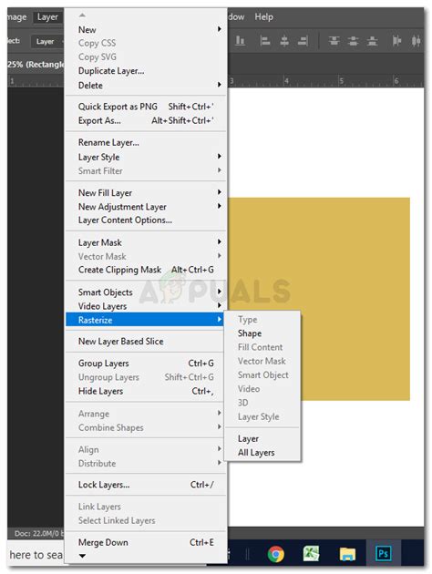 How To Rasterize A Layer In Photoshop Appuals
