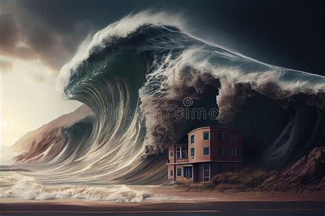 Strong Waves And High Floods With Flood Consequences On Planet Stock