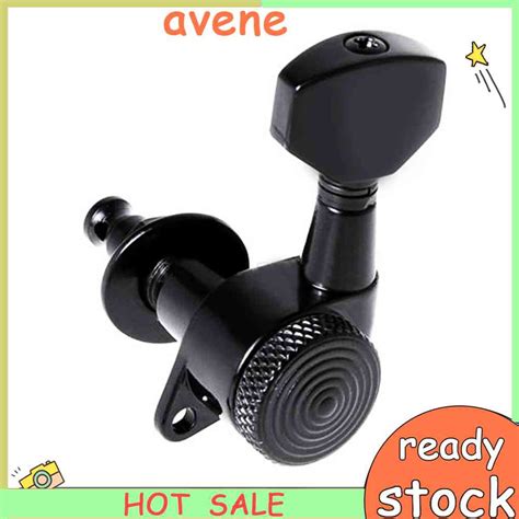 Guitar String Peg Locking Tuners Tuning Pegs Machine Heads Black 6r