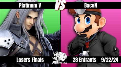 Rva Smash 145 Platinum V Sephiroth Vs Bacon Dr Mario Dk Losers Finals 28 Entrants