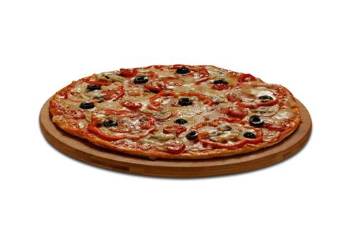 Hot Pizza Capricciosa With Mozzarella Cheese Ham Corn And Mooshrooms