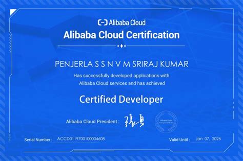 Finished Alibaba Cloud Certification With Tech Skills Sriraj Penjerla