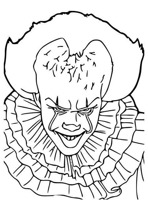 Free Printable Pennywise Head Coloring Page Sheet And Picture For