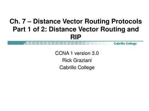 PPT Ch Distance Vector Routing Protocols Part Of Distance Vector Routing And RIP