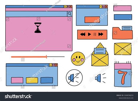 Old Computer Aesthetics Retro Pc Elements Stock Vector Royalty Free 2208706255 Shutterstock