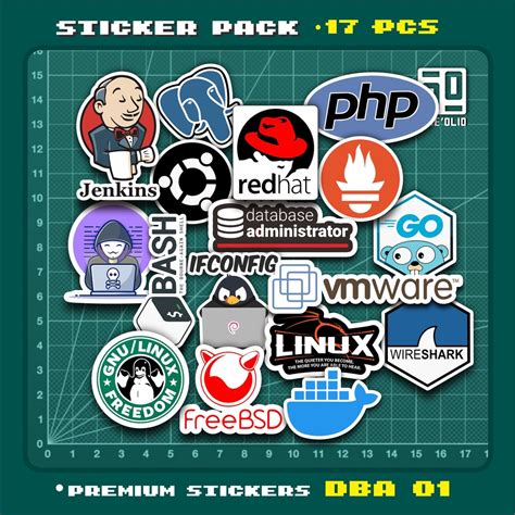 Db Admin Database Administrator Server Linux Sticker Contents 17 Pcs