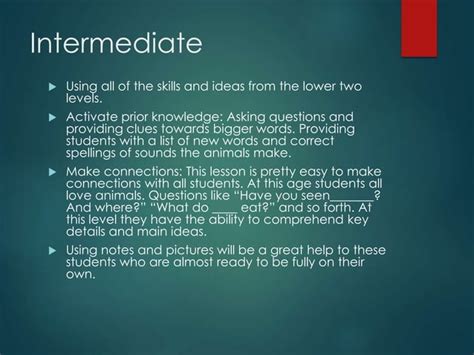 Proficiency Levels Summary Ppt