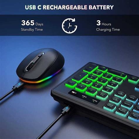 2 4g Jomaa Combos Type C And Mouse Backlit Rechargeable Wireless Keyboard Set Usb Cordless