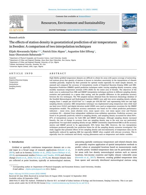Pdf The Effects Of Station Density In Geostatistical Prediction Of