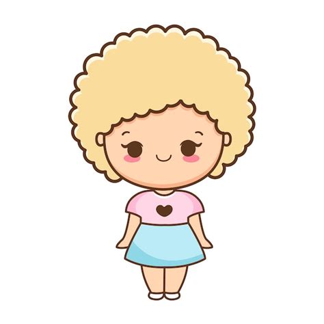 Ilustração De Menina Loira Bonita Dos Desenhos Animados Vetor Premium