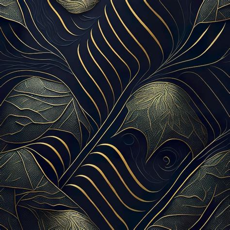 Premium Photo A Graphic Of A Leaf Pattern With Gold Lines