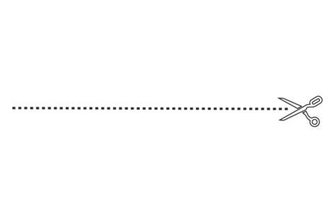 Cutted Paper Line Black Dots With Sciss Graphic By Microvectorone