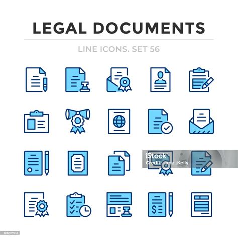 法律文檔向量線圖示集細線設計輪廓圖形元素 簡單的筆劃符號法律檔圖示向量圖形及更多信 文件圖片 信 文件 合約 同意 Istock