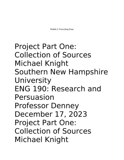 Mod 4 Mod 4 Assignment Module 4 Freewriting Essay Project Part
