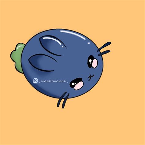 Luvmoshimochii Shop Redbubble Blueberry Cartoon Drawing Blueberry