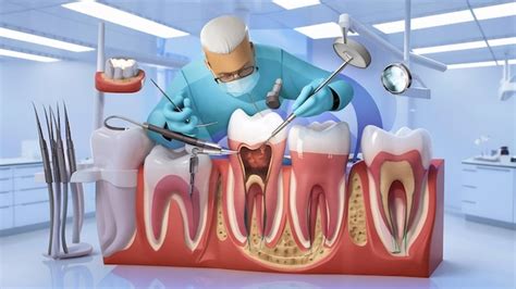 3d Illustration Of Root Canal Treatment Process Premium Ai Generated