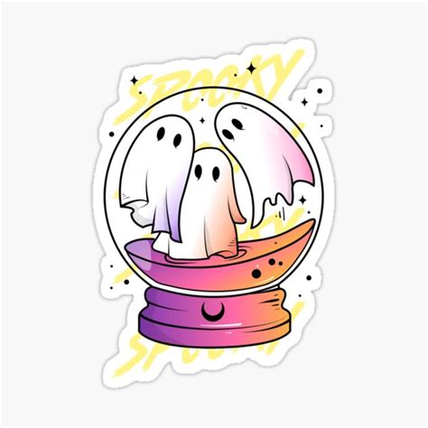 Spooky Ghost Globe Sticker For Sale By Moodyandbroken Redbubble