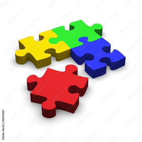 Bunte Puzzleteile Stock Illustration Adobe Stock