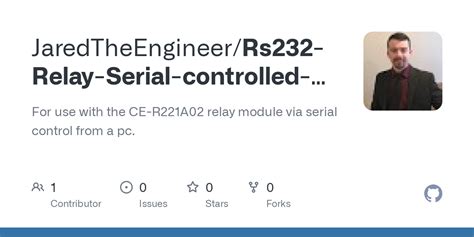 Rs232 Relay Serial Controlled Relay Enhanced Relay Control Py At Main · Jaredtheengineer Rs232